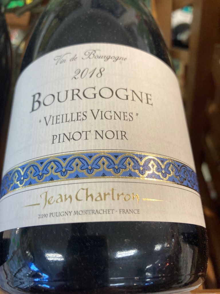 2018 Domaine Jean Chartron Pinot Noir Bourgogne Vieilles Vignes, France ...