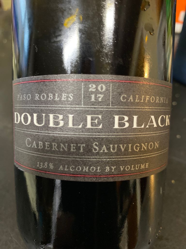 2017 Double Black Cabernet Sauvignon, USA, California, Central Coast ...