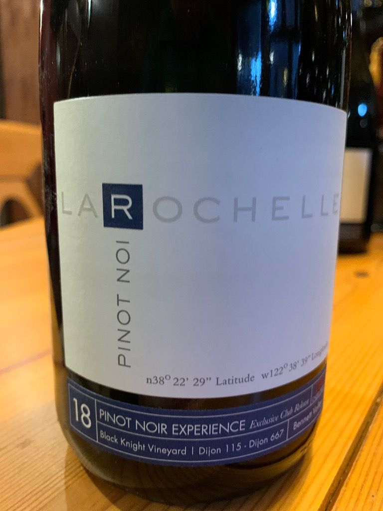 2019 La Rochelle Pinot Noir Experience Black Knight Vineyard, USA ...