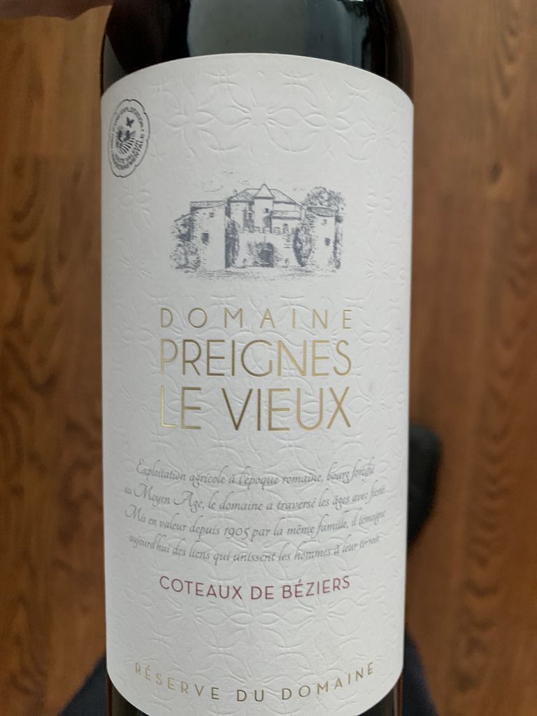 2021 Domaine Preignes Le Vieux Coteaux de Beziers Réserve du Domaine ...