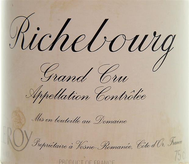 1989 Domaine Leroy Richebourg, France, Burgundy, Côte de Nuits ...