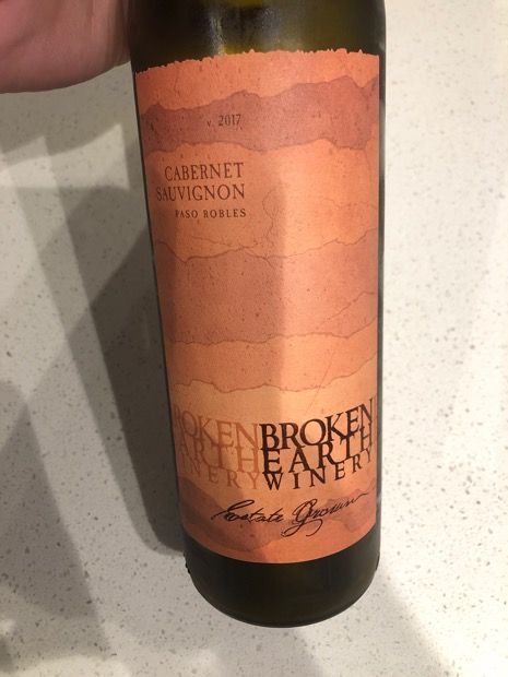 2017 Broken Earth Winery Cabernet Sauvignon, USA, California, Central ...