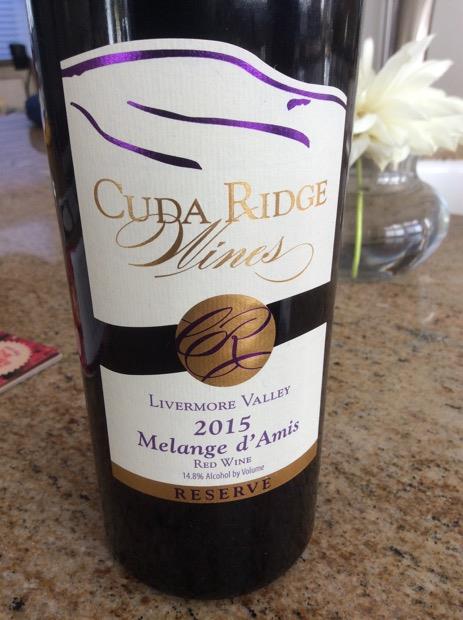 2015 Cuda Ridge Wines Melange d' Amis, USA, California, San Francisco ...