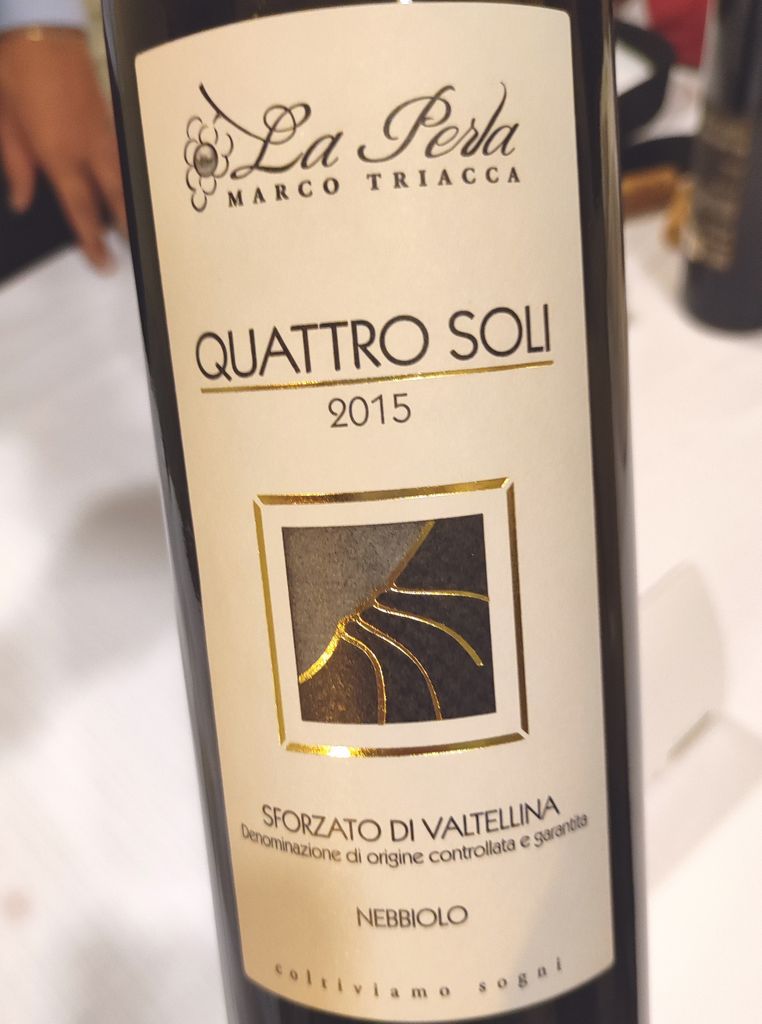 2017 La Perla (Marco Triacca) Sforzato di Valtellina Quattro Soli ...