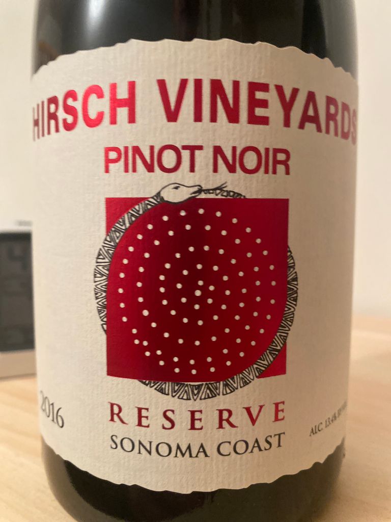 2016 Hirsch Vineyards Pinot Noir Reserve, USA, California, Sonoma ...