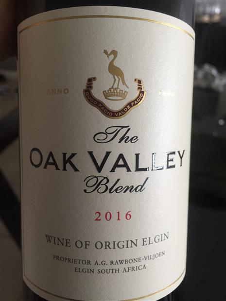 2016 Oak Valley The Oak Valley Blend, South Africa, Cape South Coast ...