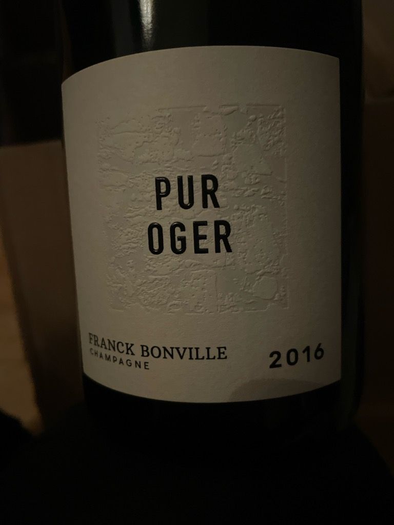 2016 Franck Bonville Champagne Grand Cru Blanc de Blancs Pur Oger ...