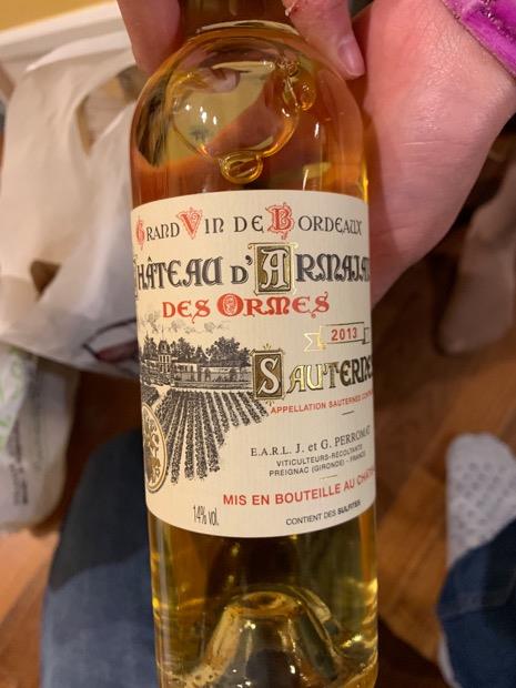 2013 Château d'Armajan des Ormes, France, Bordeaux, Sauternais, Sauternes - CellarTracker