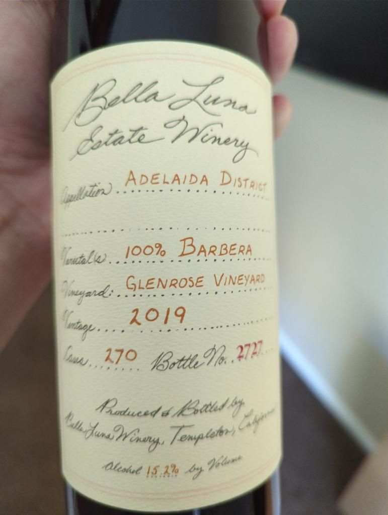 2019 Bella Luna Barbera Glenrose Vineyard, USA, California, Central ...