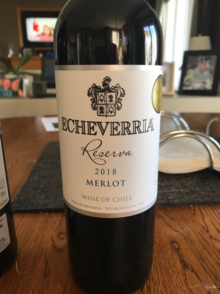 2020 Echeverría Merlot Reserva, Chile, Curico Valley, Lontué Valley ...