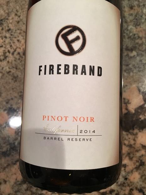 2014 Firebrand Wines Pinot Noir Barrel Reserve, USA, California ...