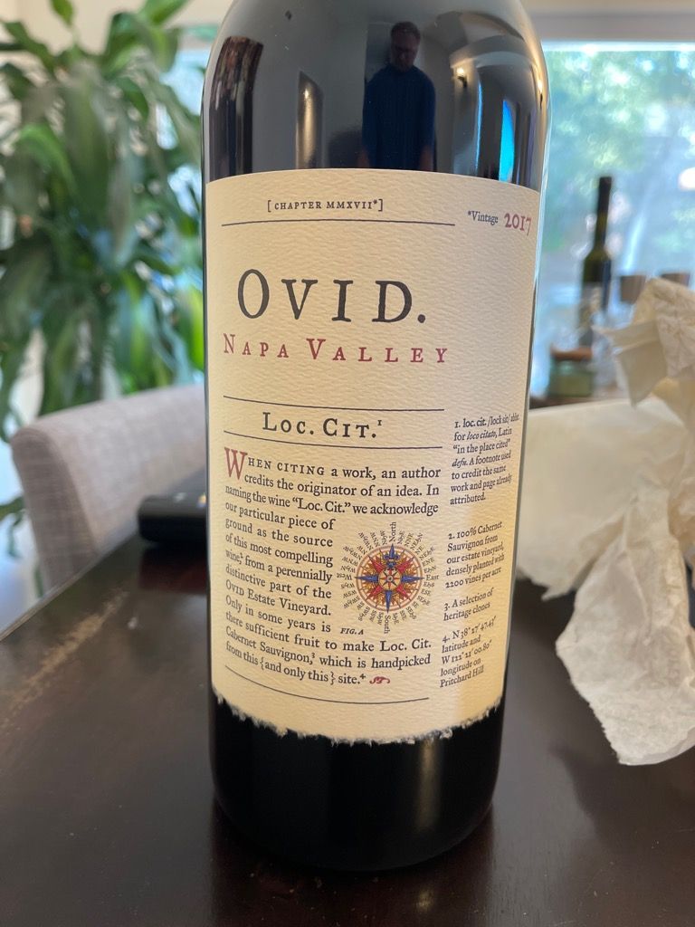2017 Ovid Cabernet Sauvignon Loc Cit, USA, California, Napa Valley ...
