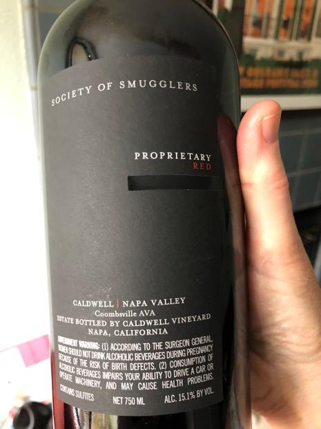 2016 Caldwell Maverick Proprietary Red Society of Smugglers, USA, California, Napa Valley ...