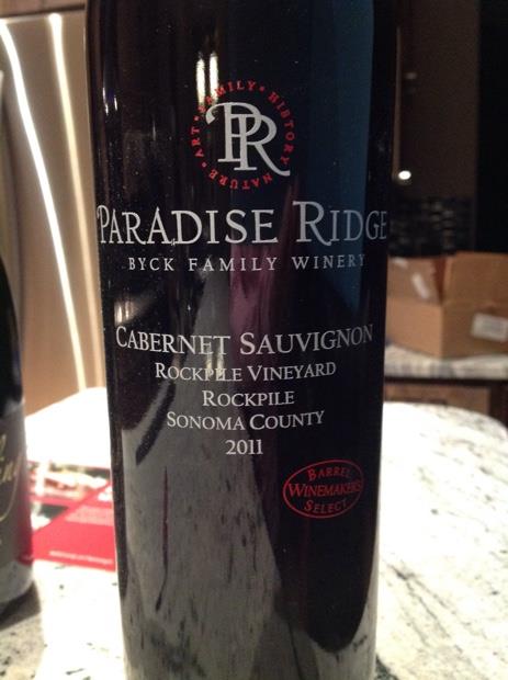 2011 Paradise Ridge Cabernet Sauvignon Winemaker's Barrel Selection ...