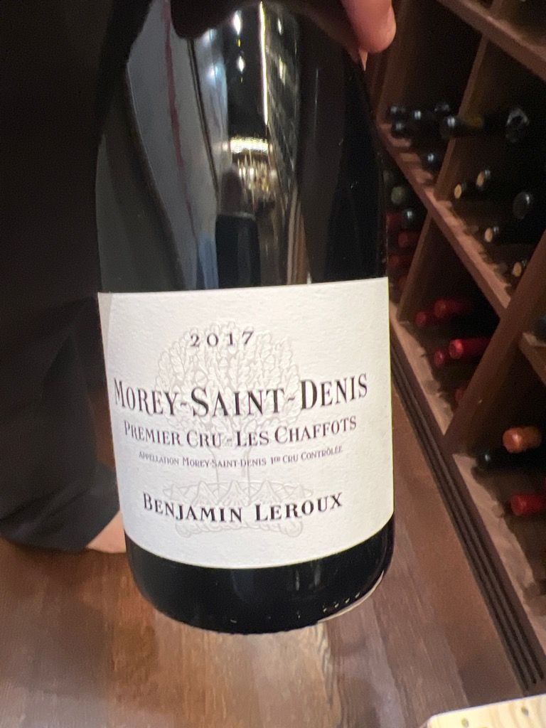 2017 Benjamin Leroux Morey-Saint-Denis 1er Cru Les Chaffots, France ...