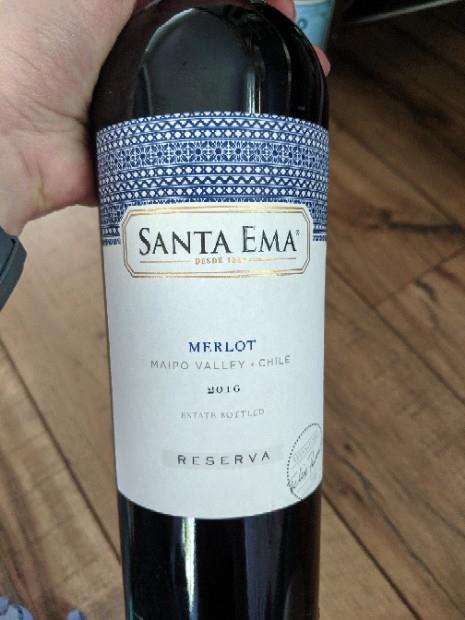 2016 Santa Ema Merlot Gran Reserva, Chile, Maipo Valley, Isla de Maipo ...