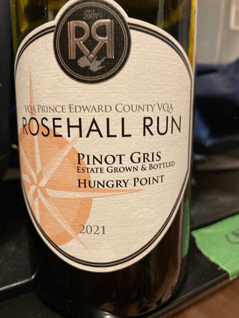 2021 Rosehall Run Pinot Gris Hungry Point, Canada, Ontario, Prince ...
