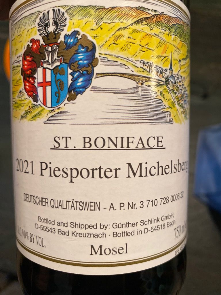 2020 St. Boniface Piesporter Michelsberg Riesling Qualitätswein ...