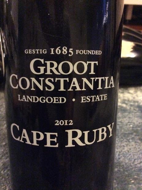 2012 Groot Constantia Cape Ruby Port, South Africa, Coastal Region ...