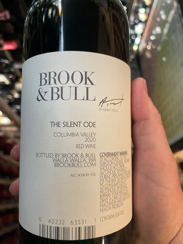2020 Brook & Bull The Silent Ode, USA, Washington, Columbia Valley ...