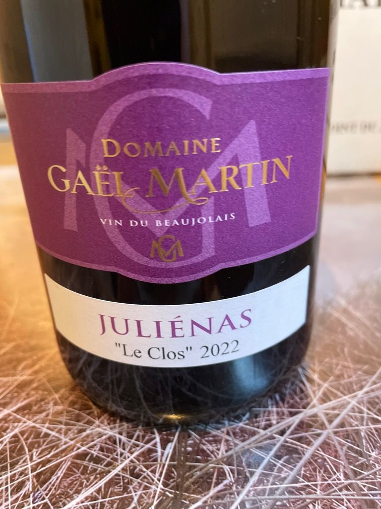 2022 Gaël Martin Juliénas Le Clos, France, Burgundy, Beaujolais ...