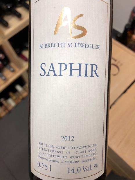 2011 Weingut Albrecht Schwegler Saphir, Germany, Württemberg ...
