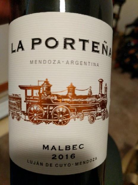 2016 Andean Vineyards Malbec La Porteña, Argentina, Mendoza, Lujan de ...