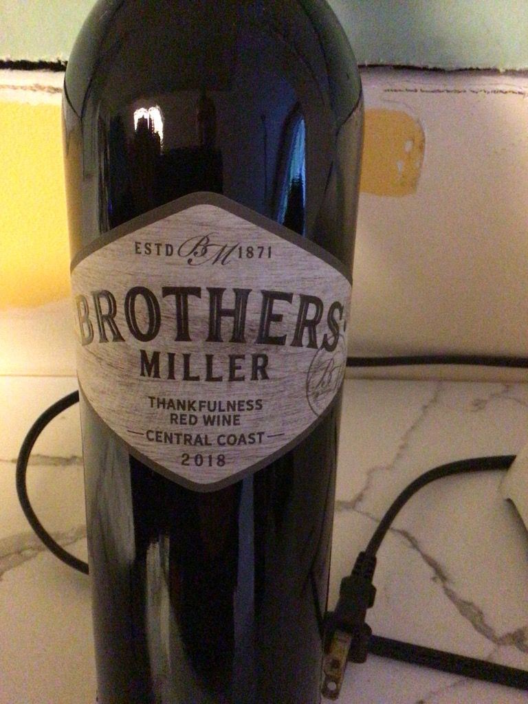 2018 Brothers Miller Thankfulness Red, USA, California, Central Coast ...