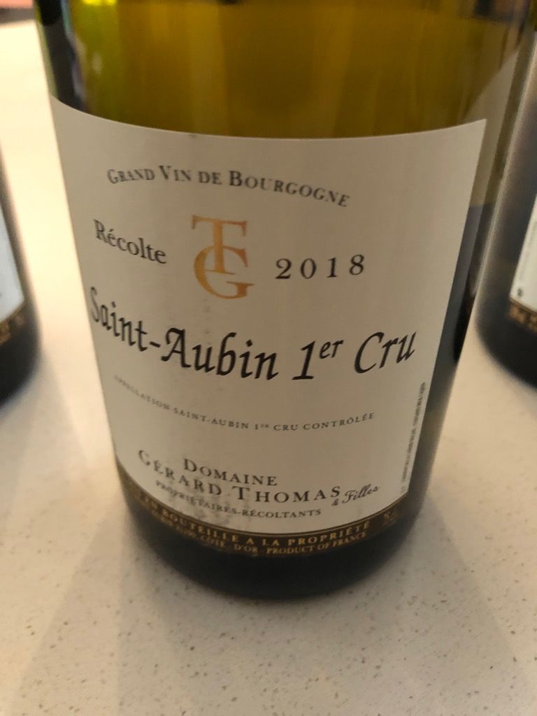 2018 Gerard Thomas Saint-Aubin 1er Cru Blanc, France, Burgundy, Côte de ...
