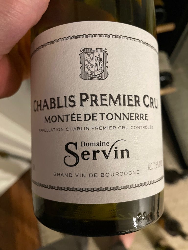 2020 Domaine Servin Chablis 1er Cru Montée de Tonnerre, France ...