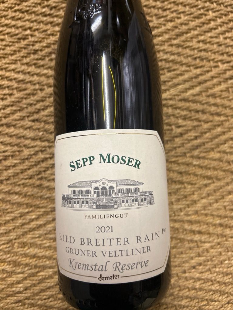 2022 Sepp Moser Grüner Veltliner 1ÖTW Reserve Breiter Rain, Austria ...