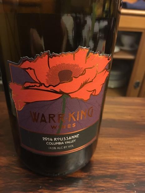 2014 Warr-King Wines Roussanne, USA, Washington, Columbia Valley ...