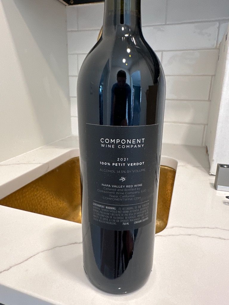 2021 Component Wine Company Petit Verdot, USA, California, Napa Valley ...