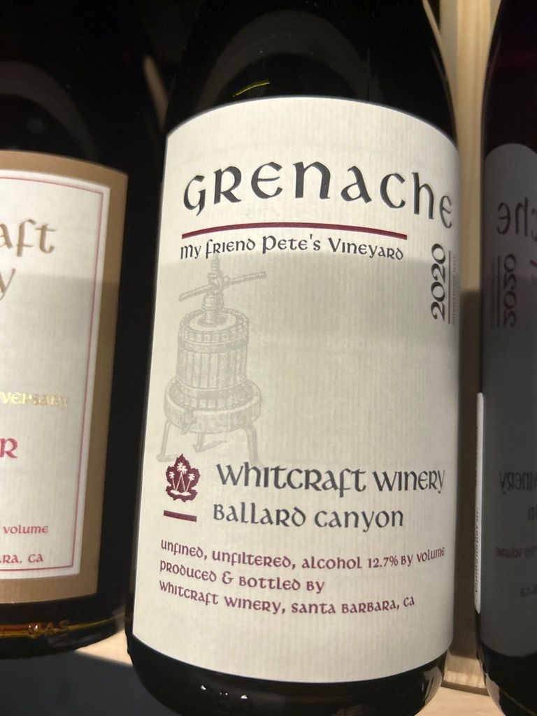 2020 Whitcraft Winery Grenache My Friend Pete's Vineyard, USA ...