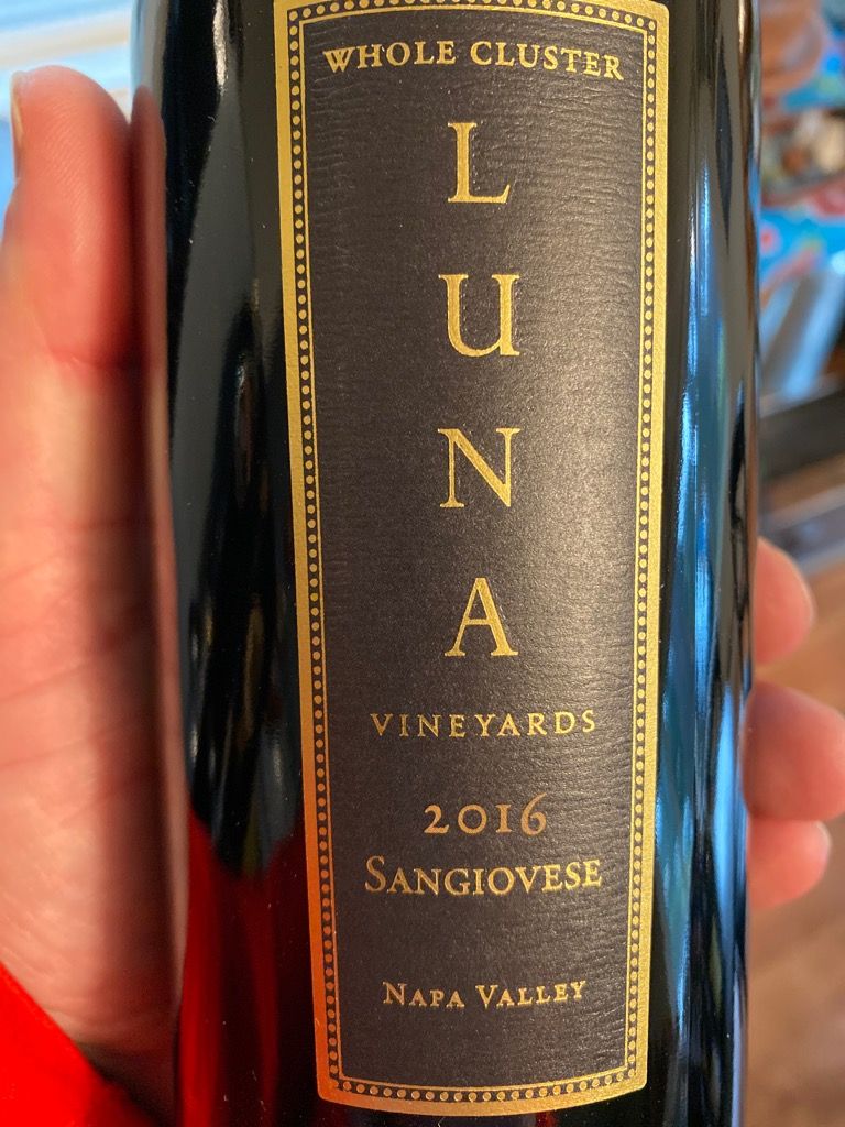 2016 Luna Vineyards Sangiovese Whole Cluster, USA, California, Napa ...