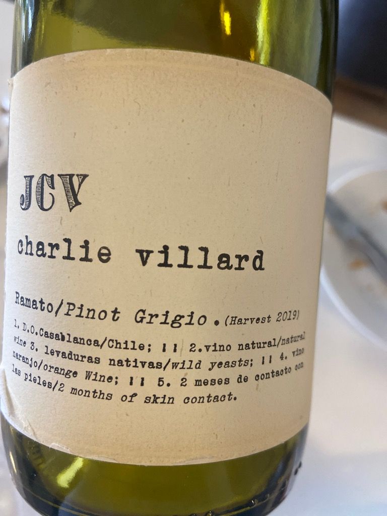 2019 Villard Estate Pinot Grigio JCV Charlie Villard Ramato, Chile ...