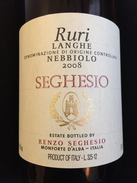 2008 Renzo Seghesio Langhe Nebbiolo Ruri, Italy, Piedmont, Langhe ...