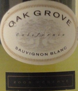 2008 Oak Grove Sauvignon Blanc Reserve, USA, California, Central Coast ...
