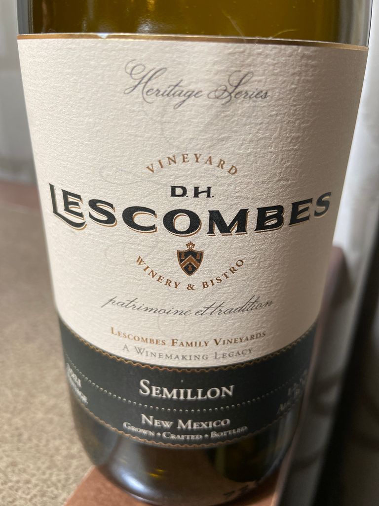 2022 St. Clair Winery Sémillon D.H. Lescombes, USA, New Mexico ...