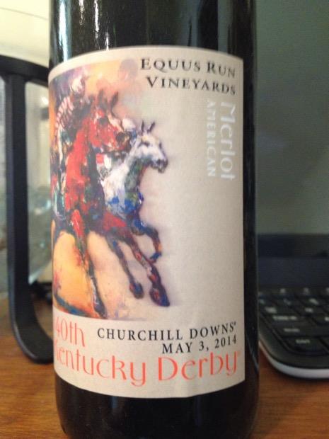 2014 Equus Run Vineyard Merlot 135th Kentucky Derby Release, USA ...