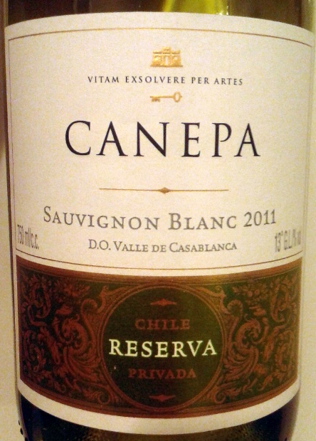 2011 Canepa Sauvignon Blanc Reserva Privada, Chile, Casablanca Valley ...