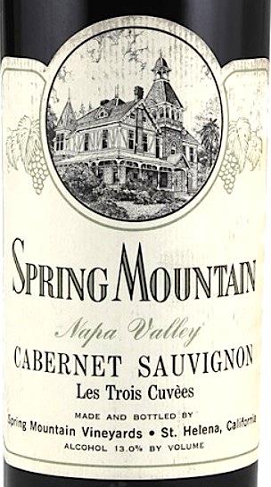 NV Spring Mountain Vineyard Cabernet Sauvignon Les Trois Cuvées, USA ...
