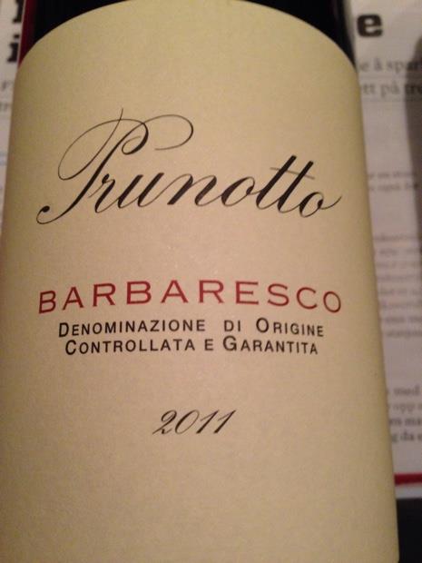 2011 Prunotto Barbaresco, Italy, Piedmont, Langhe, Barbaresco ...