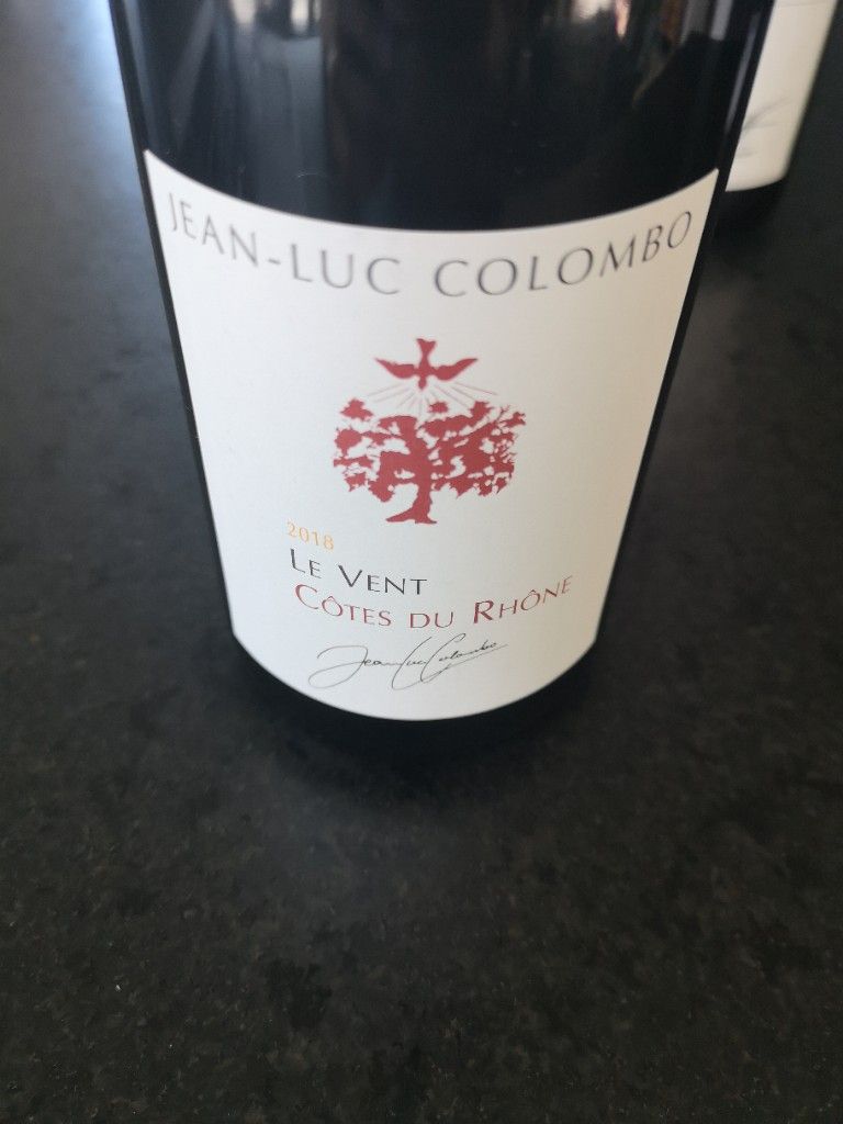 2020 Jean-Luc Colombo Côtes du Rhône Le Vent Rouge, France, Rhône ...