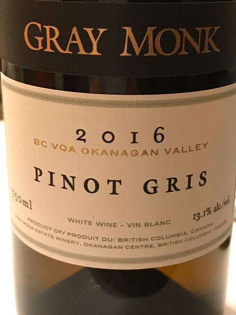2016 Gray Monk Estate Winery Pinot Gris, Canada, British Columbia ...