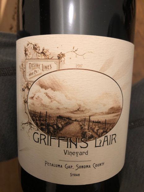 2017 Desire Lines Syrah Griffin's Lair, USA, California, Sonoma County ...