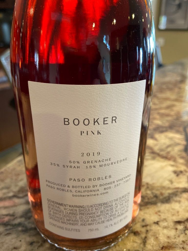 2019 Booker Vineyard Pink, USA, California, Central Coast, Paso Robles ...