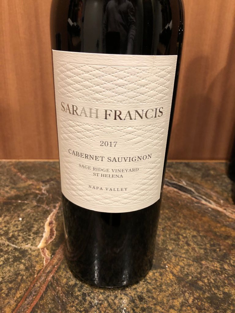 2017 Sarah Francis Cabernet Sauvignon Sage Ridge Vineyard, USA ...