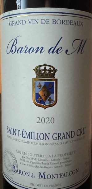 2020 André Ziltener Baron de Montfalcon Baron de M, France, Bordeaux ...