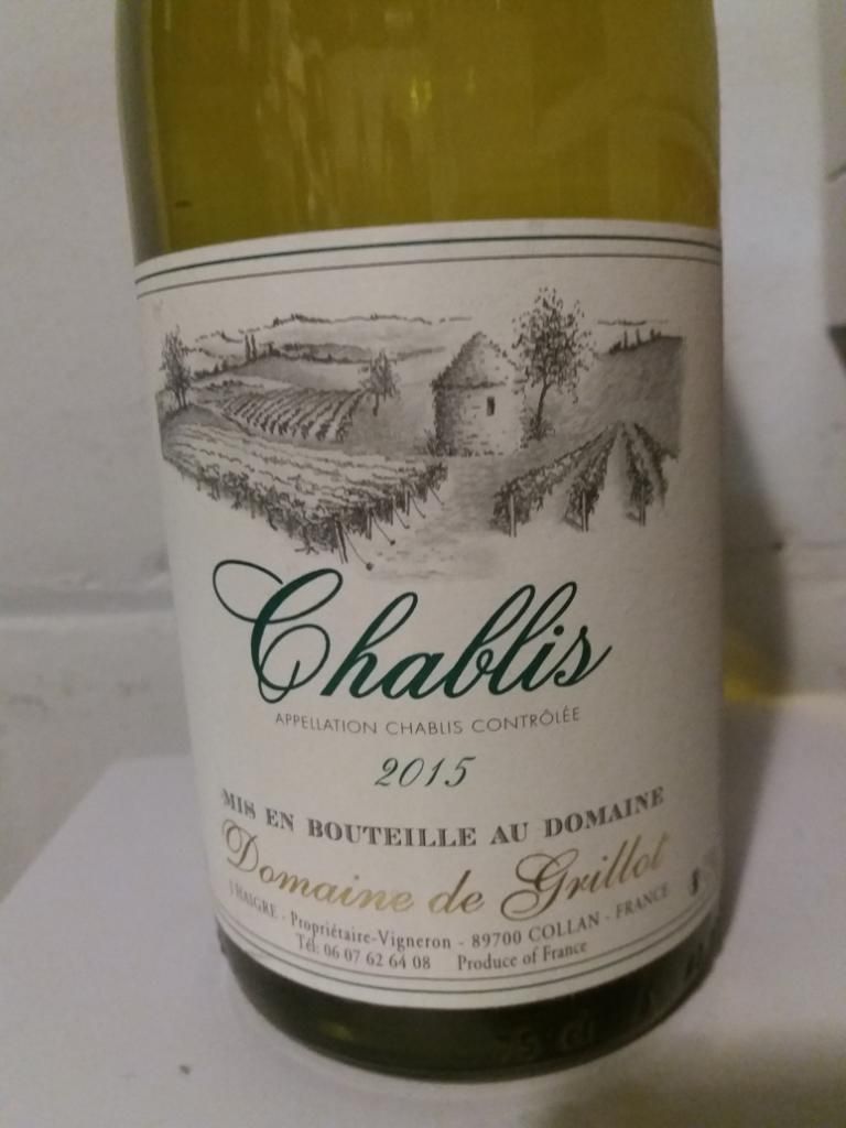 2018 Domaine de Grillot Chablis Cuvée Sélection, France, Burgundy ...